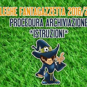 Leghe Fantagazzetta: archiviazione e salvataggio dati stagione 2016 ...